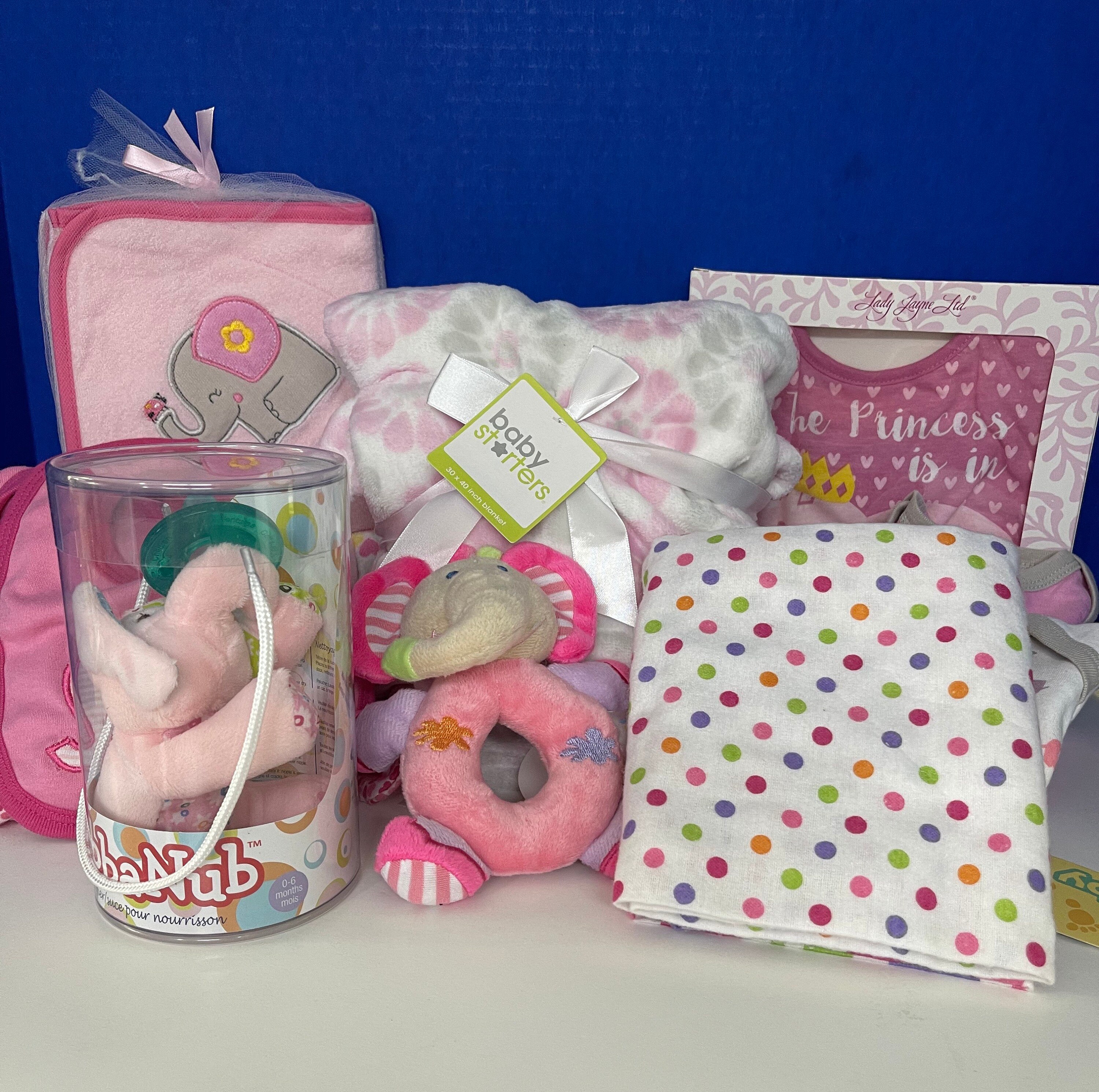 Pink Elephant Baby Girl Gift Basket - Etsy
