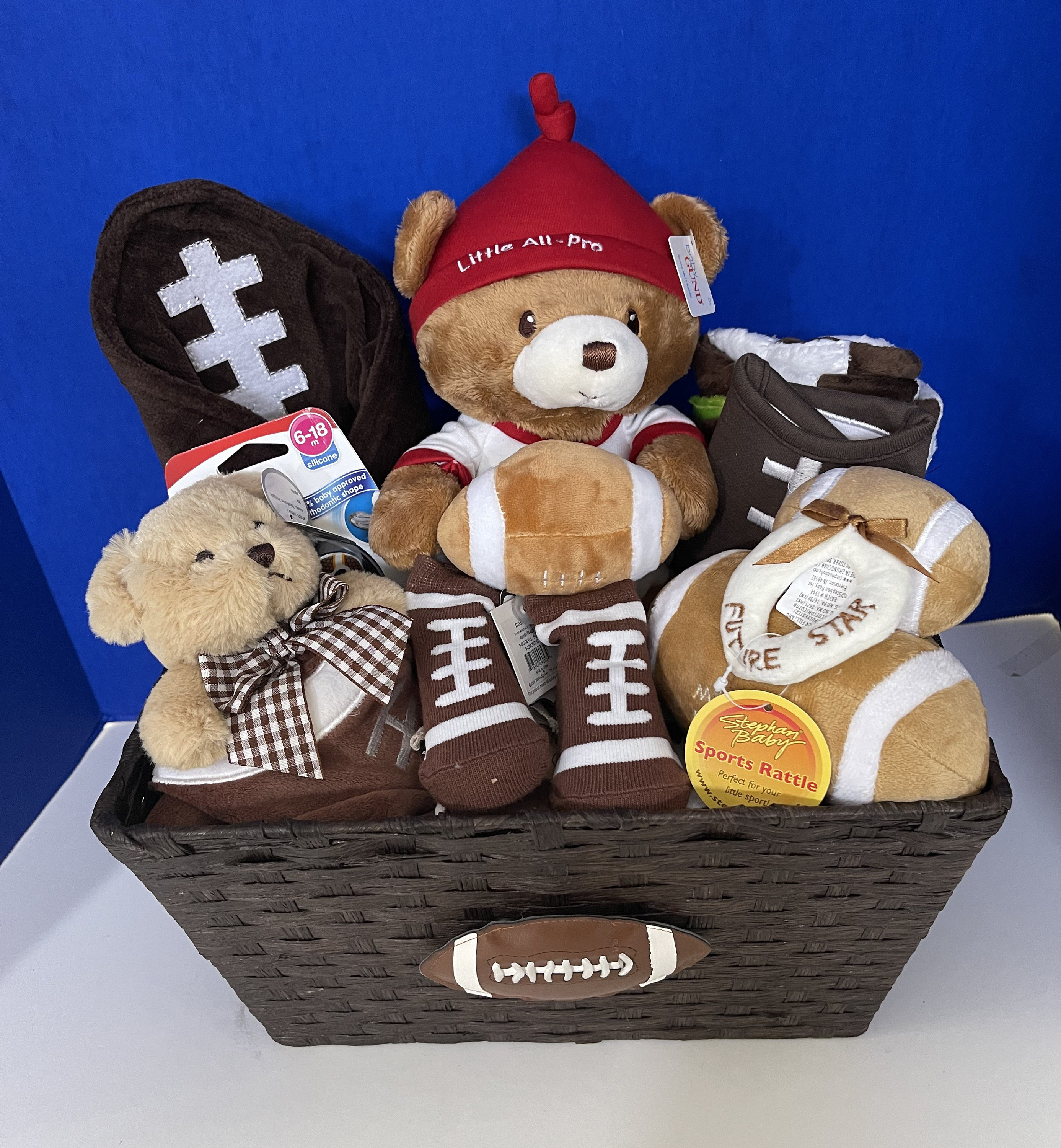 Baby Boy Football Gift Basket - Etsy