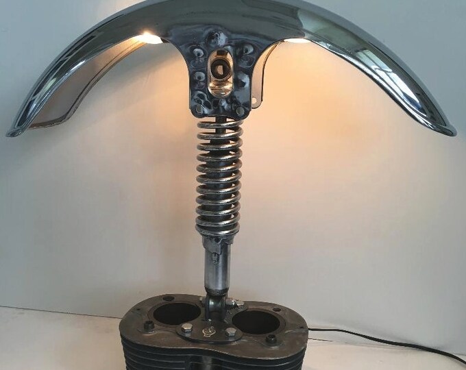 Motorcycle, Steampunk Inspired Table Lamp, Desk Lamp, Art Deco, Unique ...