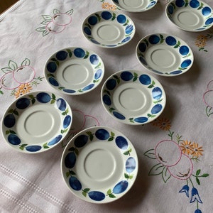 Vintage, Gustavsberg "prunus" Nine (9) Saucers 12 Cm/5"/designed by ...