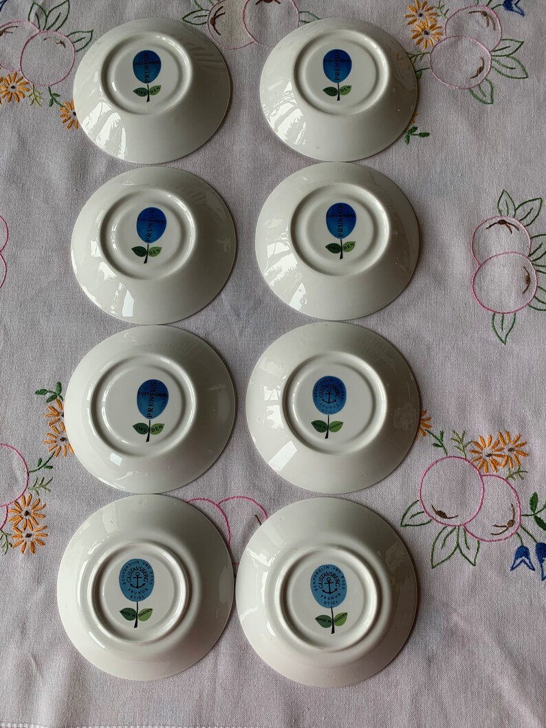 Vintage, Gustavsberg "prunus" Nine (9) Saucers 12 Cm/5"/designed by ...