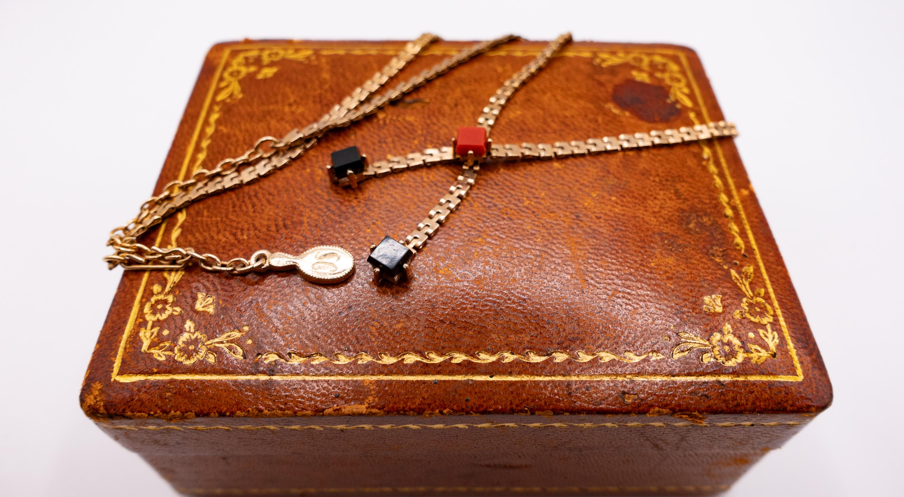 1980s Red Black and Gold Negligee Style Necklace - Etsy