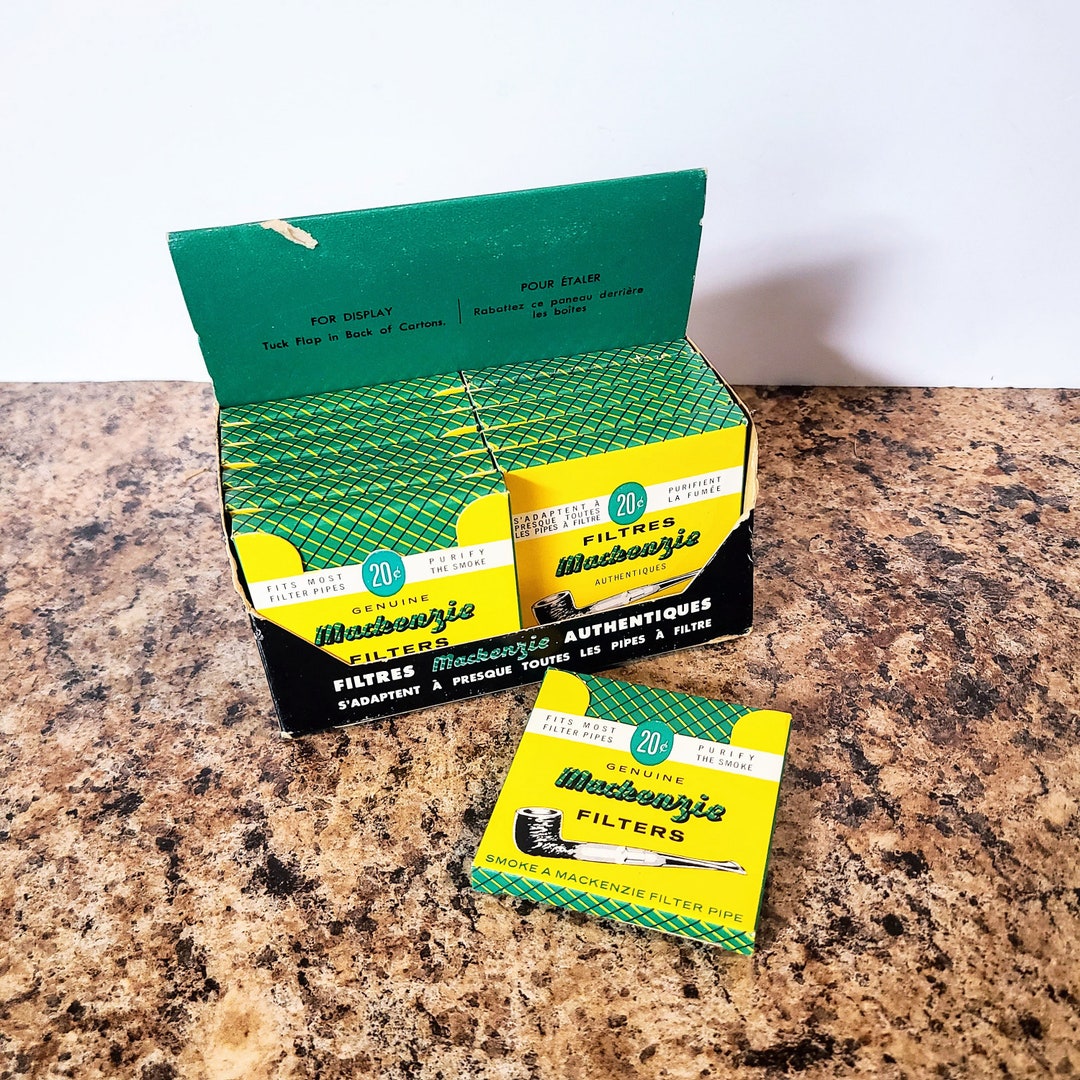 1960s Mackenzie's Pipe Filters, Tobacciana, Full Retail Box, 12 Boxes ...