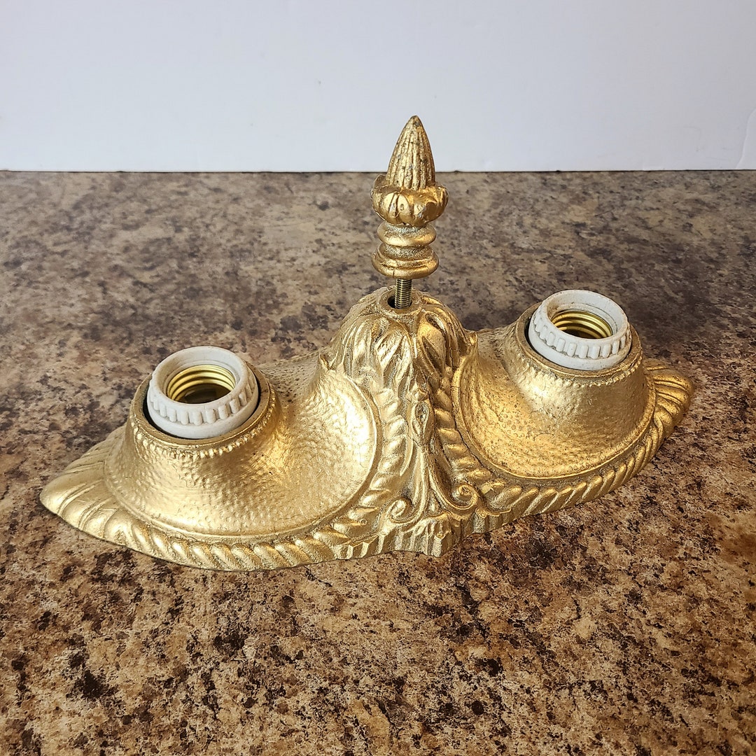 Vintage Moe Bridges Ceiling Light Fixture, Cast Iron, Gold Finish ...
