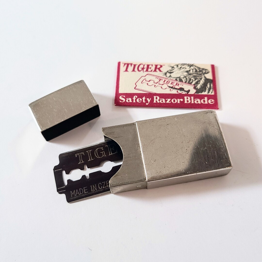 Vintage Gillette Razor Blades Holder Brass With Chrome - Etsy