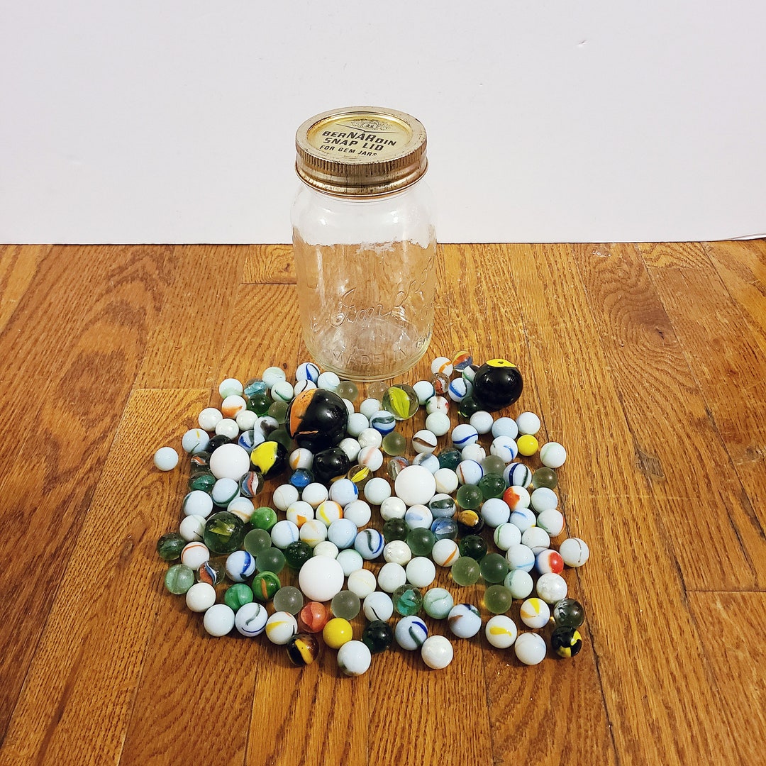 Vintage Glass Marbles Lot, With Over 150+ Marbles, With Antique Mason ...
