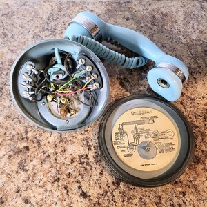 Blue Rotary Telephone, Vintage Automatic Electric Type 1A Desktop ...