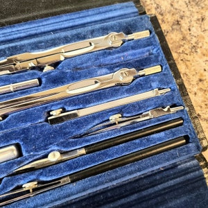Vintage Staedtler Drafting Drawing Set, Staedtler Tradition Model 21210 ...