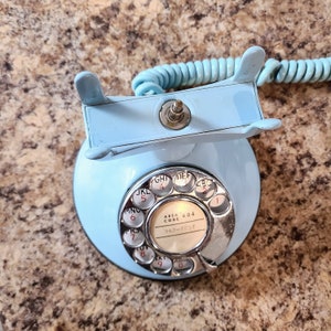 Blue Rotary Telephone, Vintage Automatic Electric Type 1A Desktop ...