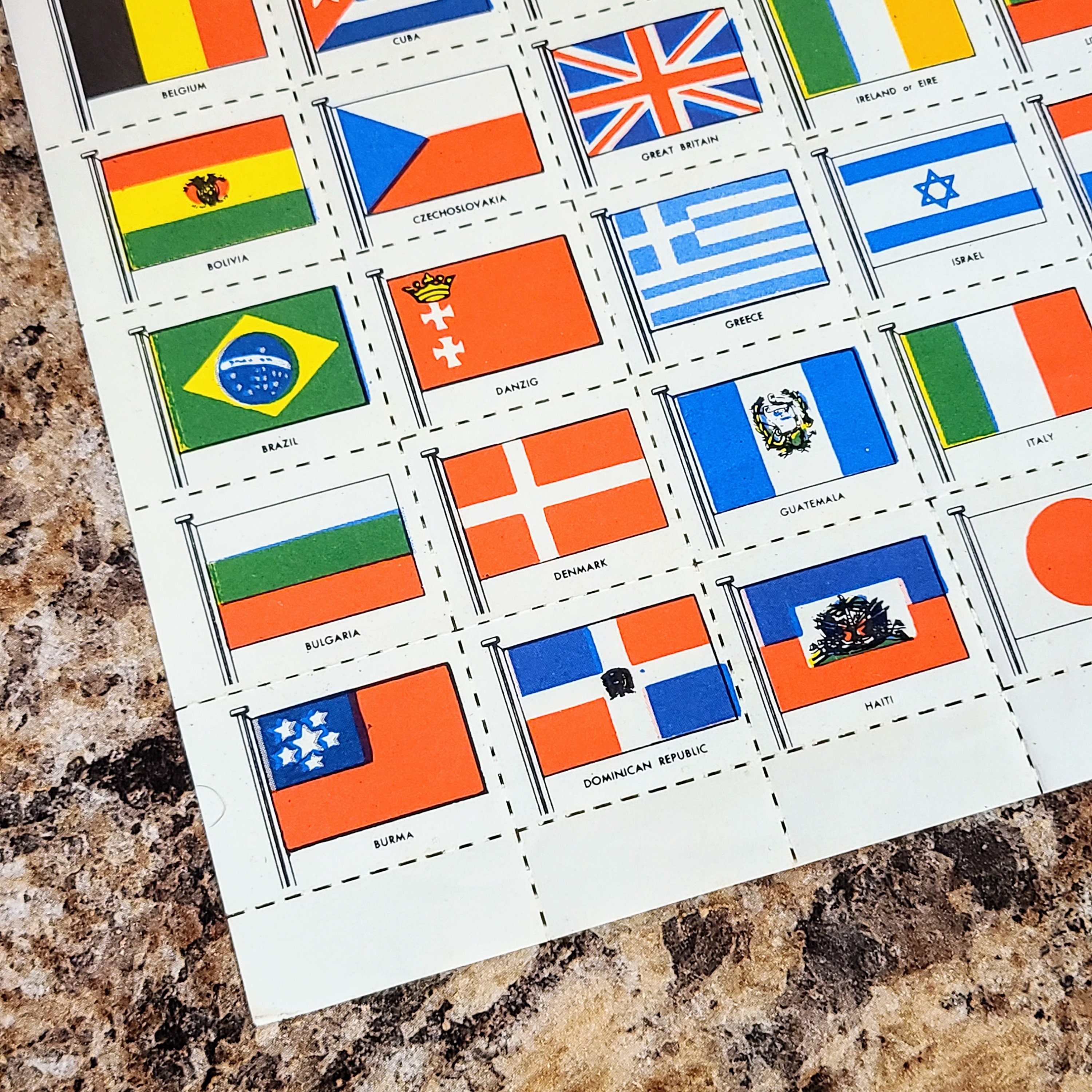 88 Flags of the World Stamp Sheet Circa 1949-59 Printed in - Etsy