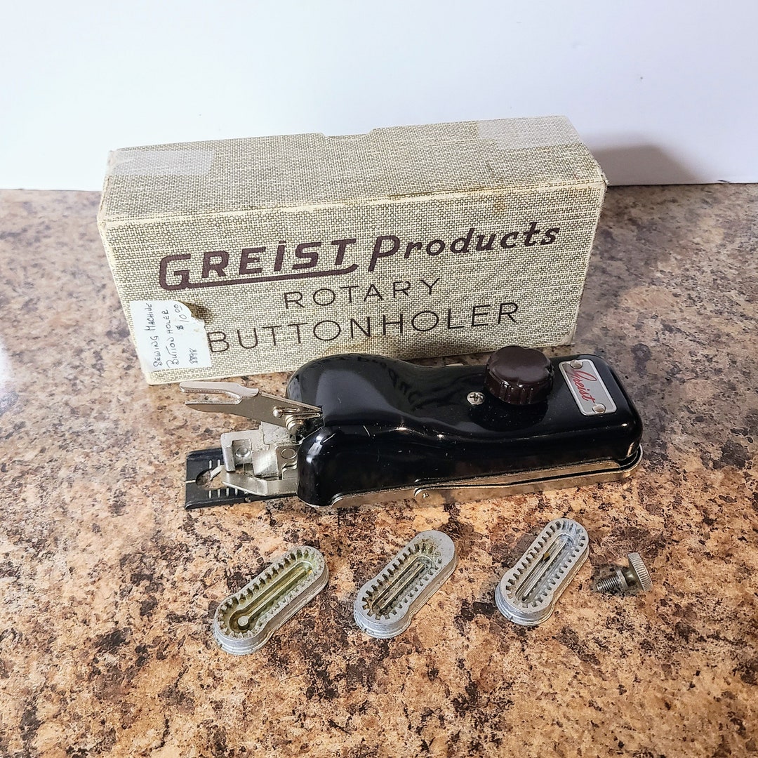 1950s Greist Rotary Buttonholer Sewing Machine Attachment, With 3 Cams ...