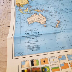 1950s Colorprint General Map of the World 9455 Giant Map - Etsy
