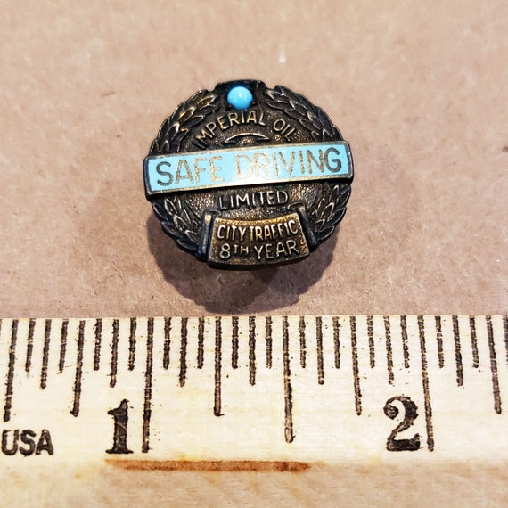 Rare 1930s Imperial Oil Safe Driving Pin, Sterling Si… - Gem