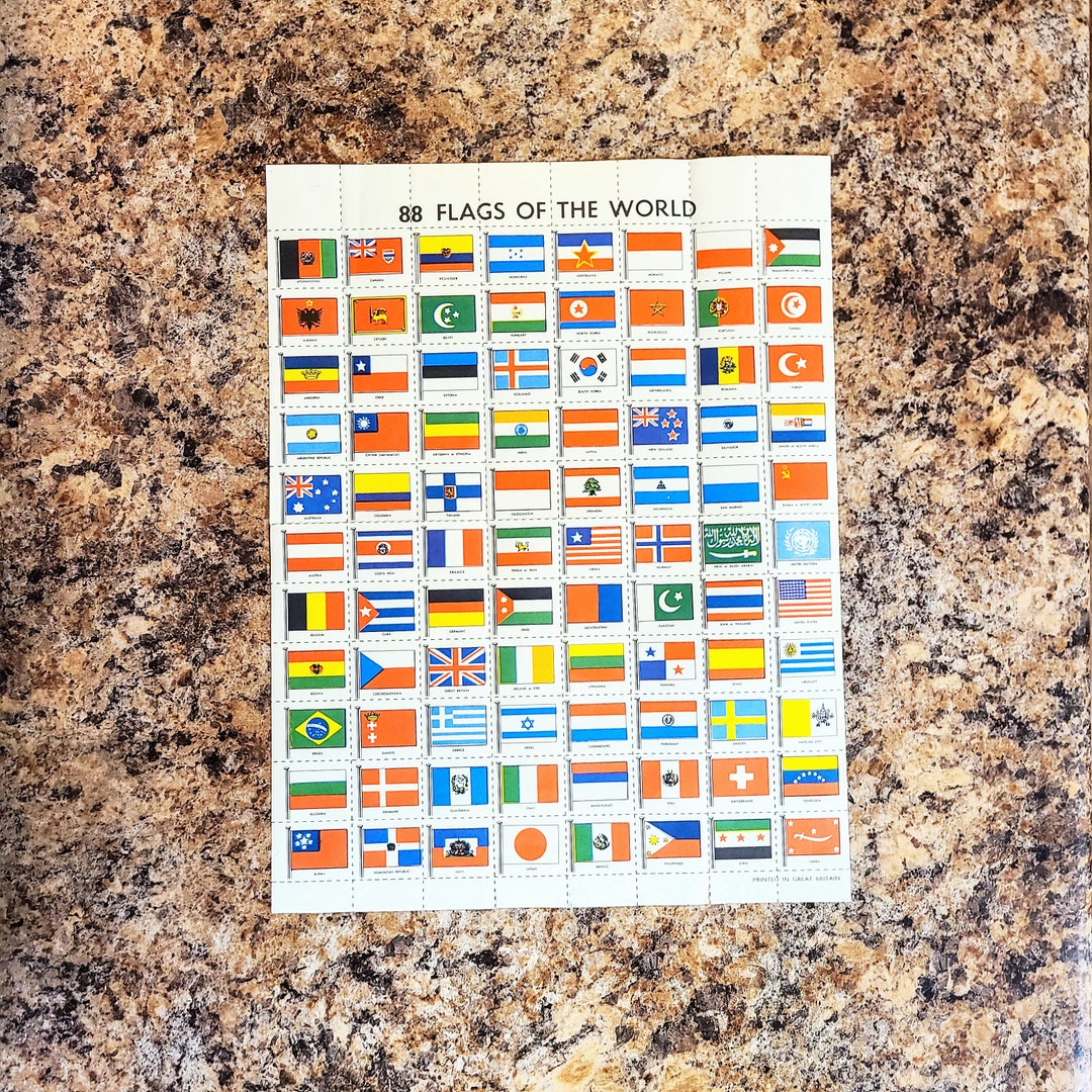 88 Flags of the World Stamp Sheet Circa 1949-59 Printed in - Etsy