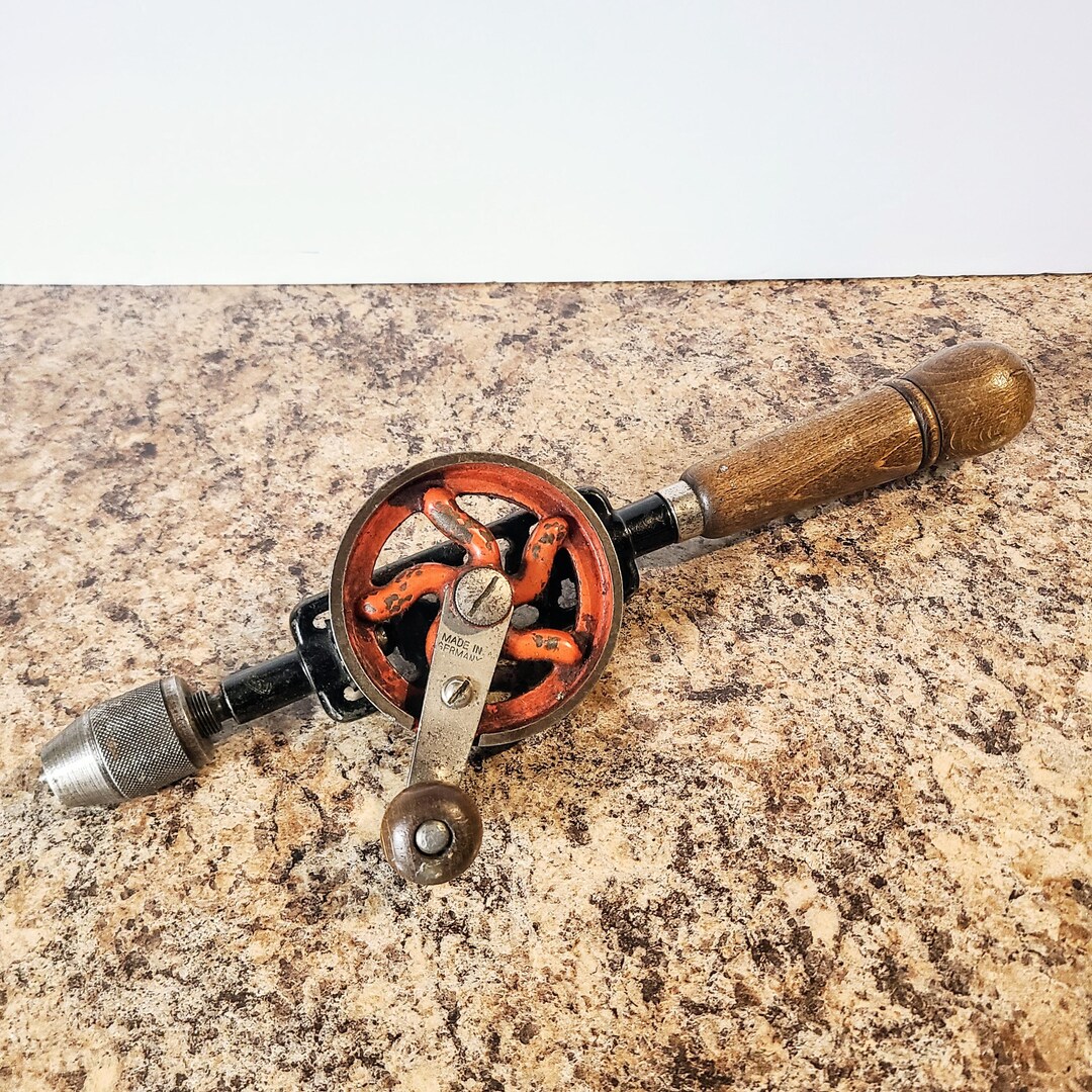 Vintage Double Pinion Egg Beater Hand Drill, Wood Handles, Made in ...