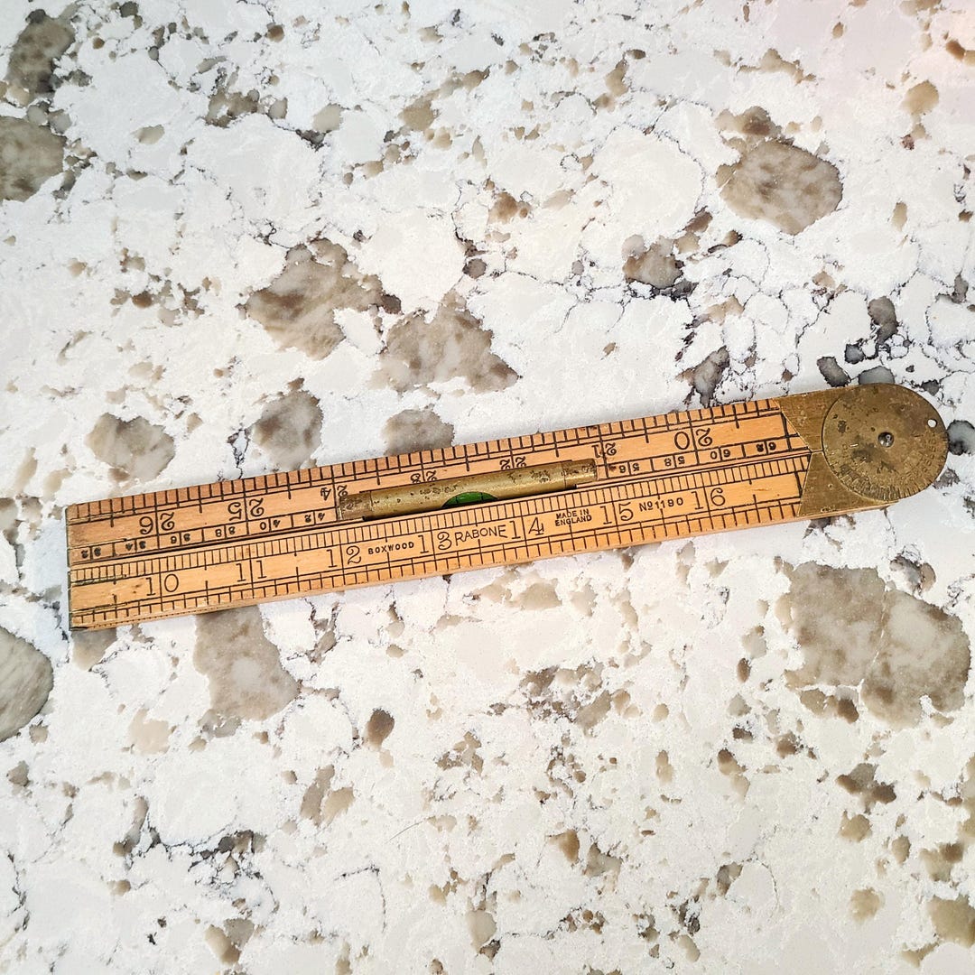 Antique Rabone No.1190 Boxwood 4-fold Ruler, 3 Foot 36" Long With Built ...