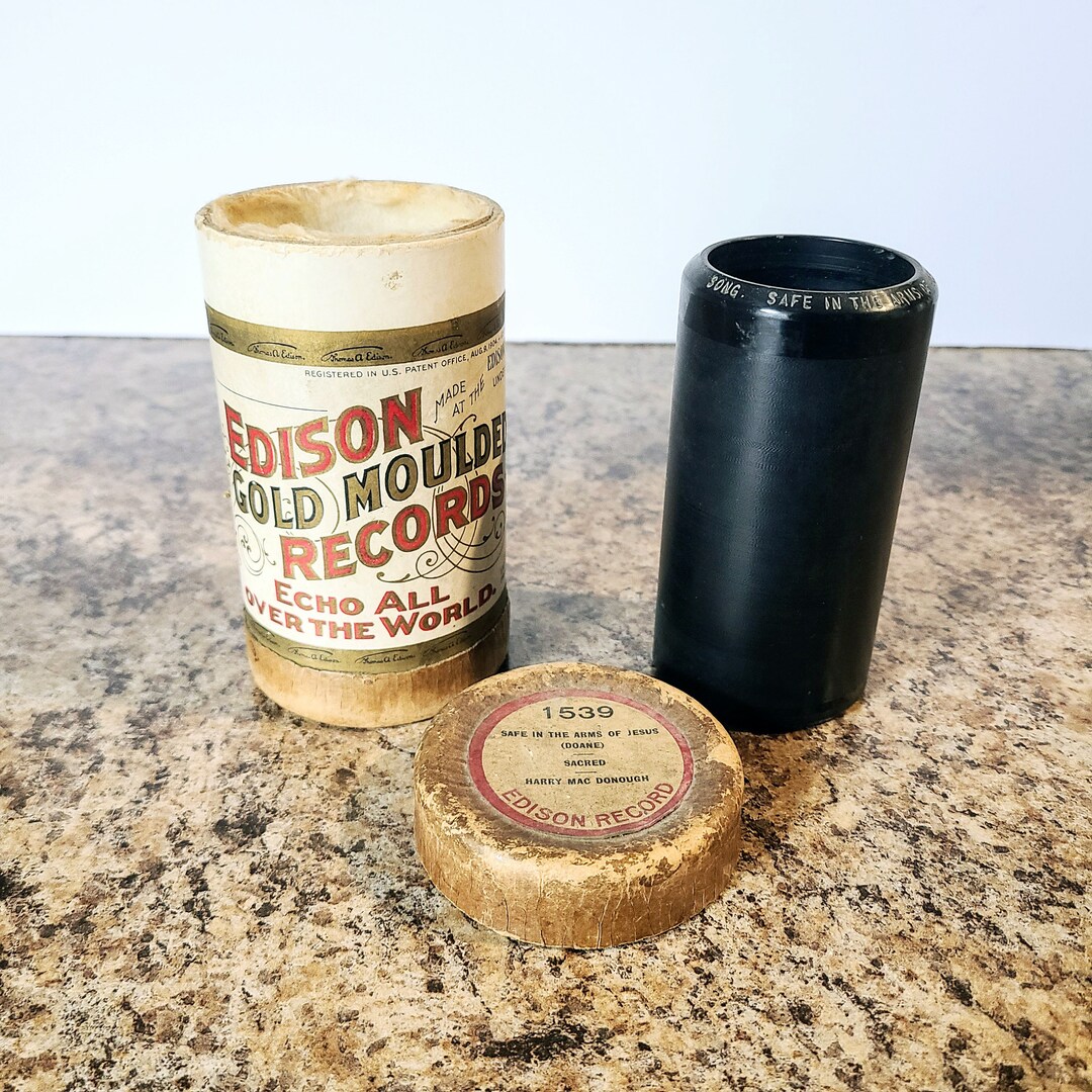 Antique Edison Gold Moulded Record Player Cylinders Patent - Etsy