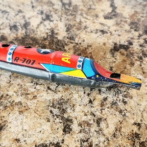 1950s Tin Metal Whistle Rocket Airplane, Army R-707, Made in Japan ...