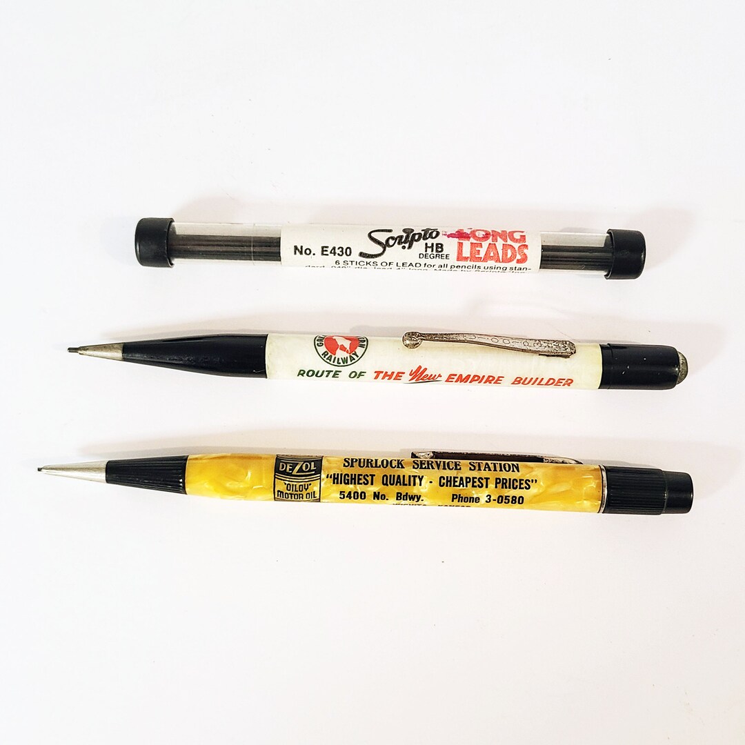 Vintage 1950s Mechanical Pencils, Advertising Pencils, Dezol Oiloy ...