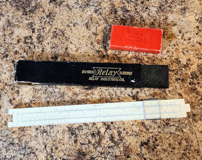1960s RELAY No.102 Slide Rule, Bamboo, Made in Japan, With Original Box ...