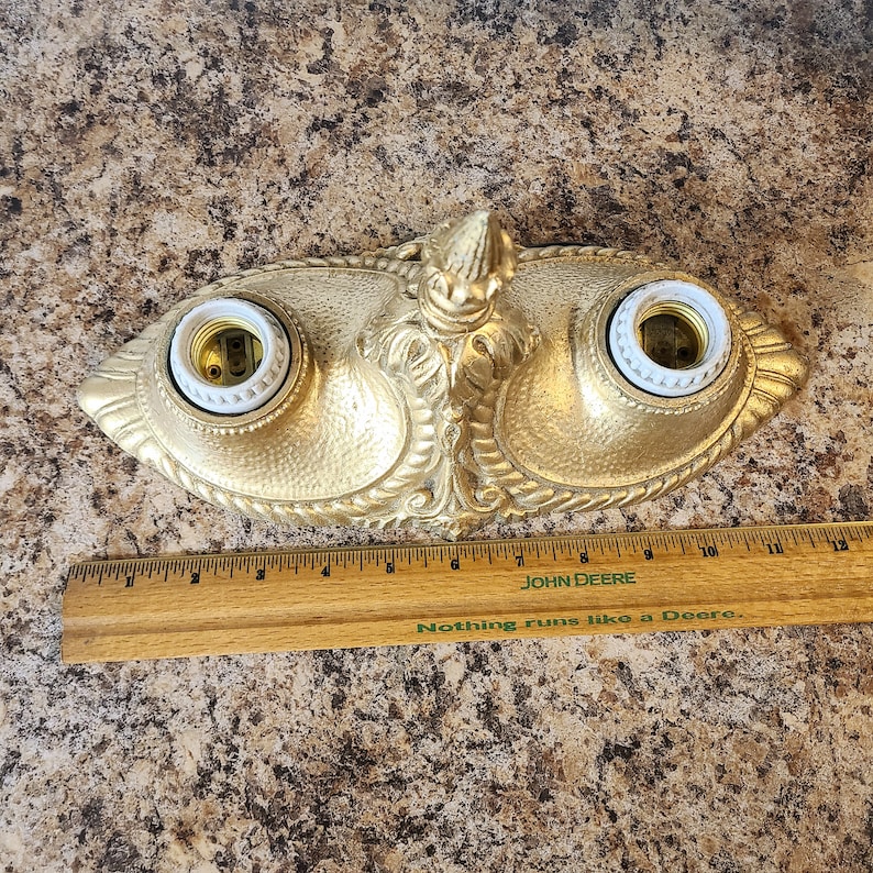 Vintage Moe Bridges Ceiling Light Fixture Cast Iron Gold - Etsy