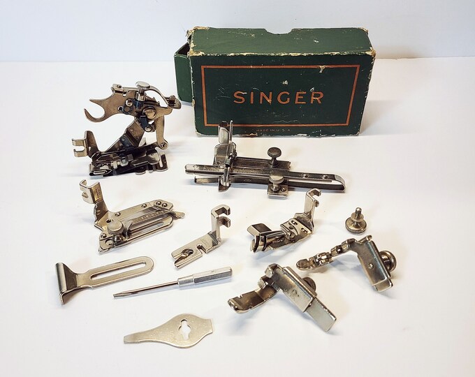 Vintage 1940s SINGER Sewing Machine Attachments, for Low Shank Singer ...