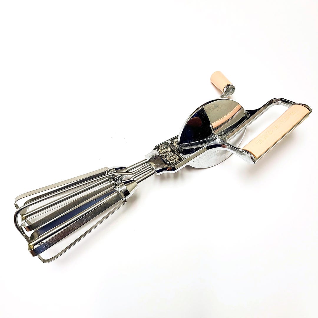 1930s Maynard Mixer, Solid Metal With Dual Blades, Pink Handles, Manual ...