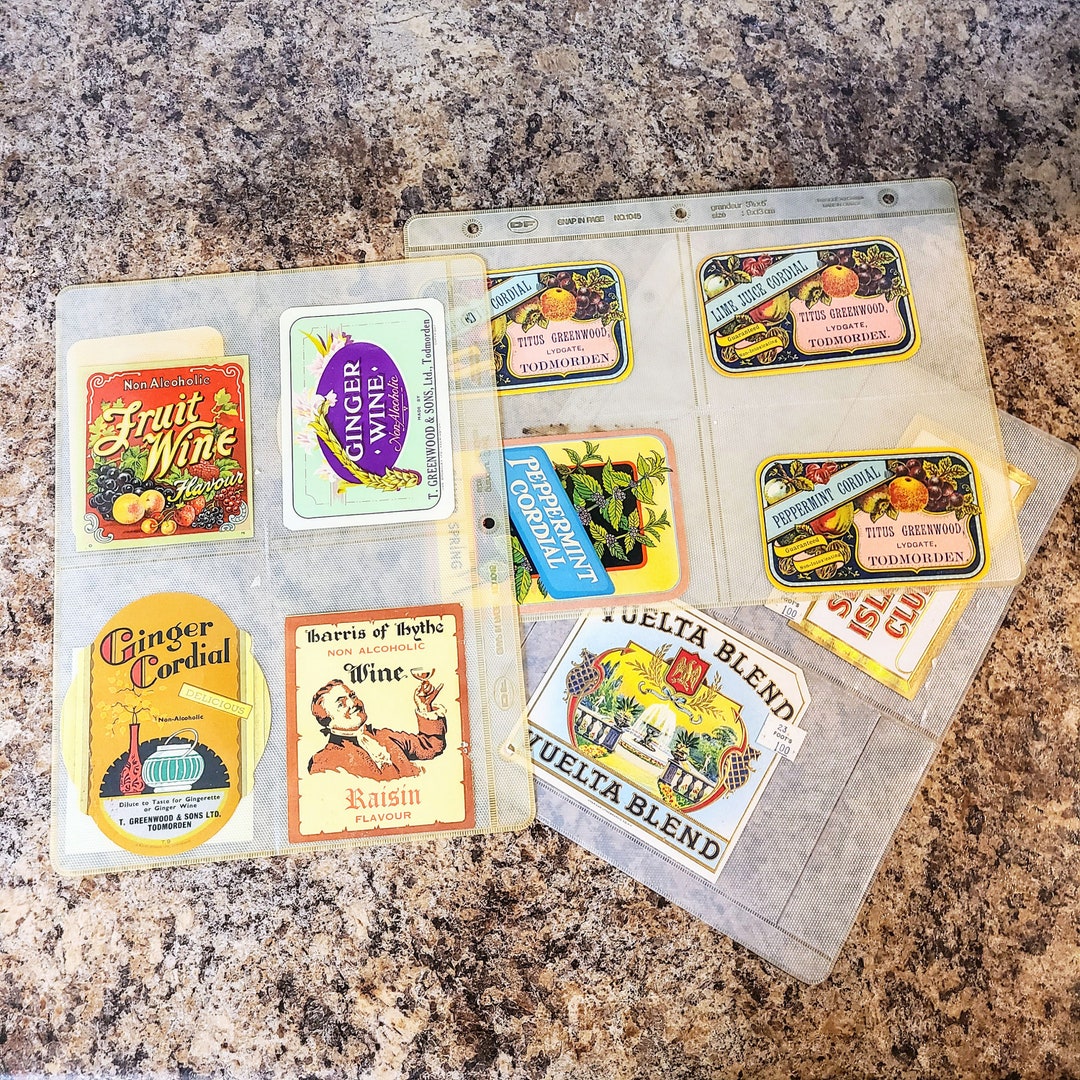 14 Antique Cordial Fruit Drink Labels, Genuine Lithograph Paper Cordial ...