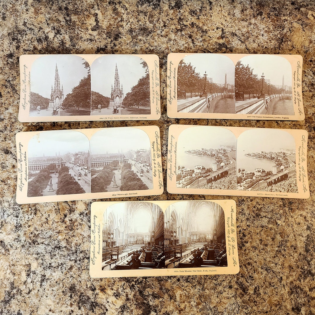 Lot of Five Antique Original Stereoscope Stereoview Cards, Keystone ...