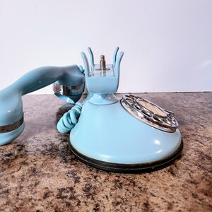 Blue Rotary Telephone, Vintage Automatic Electric Type 1A Desktop ...