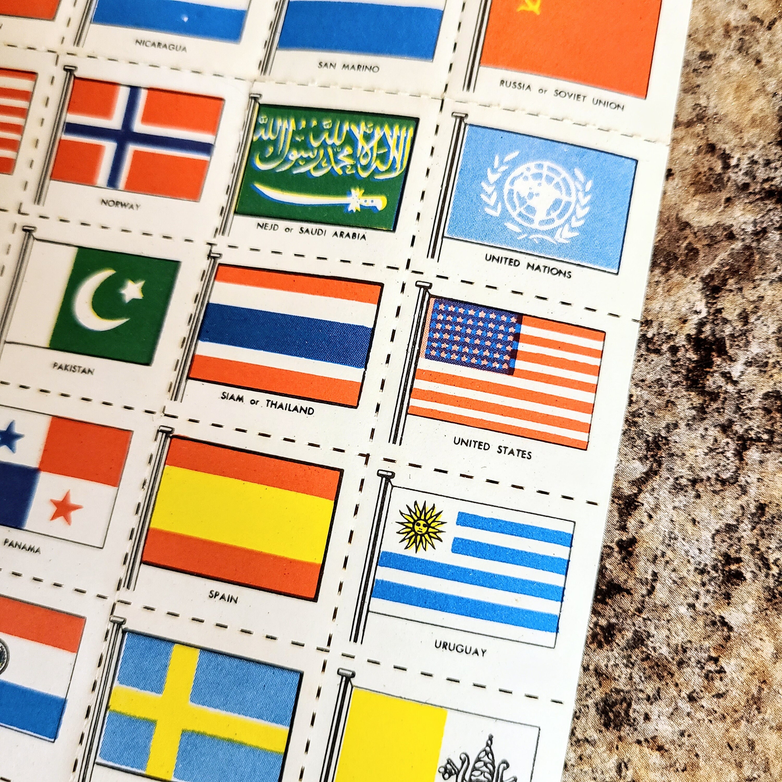 88 Flags of the World Stamp Sheet Circa 1949-59 Printed in - Etsy