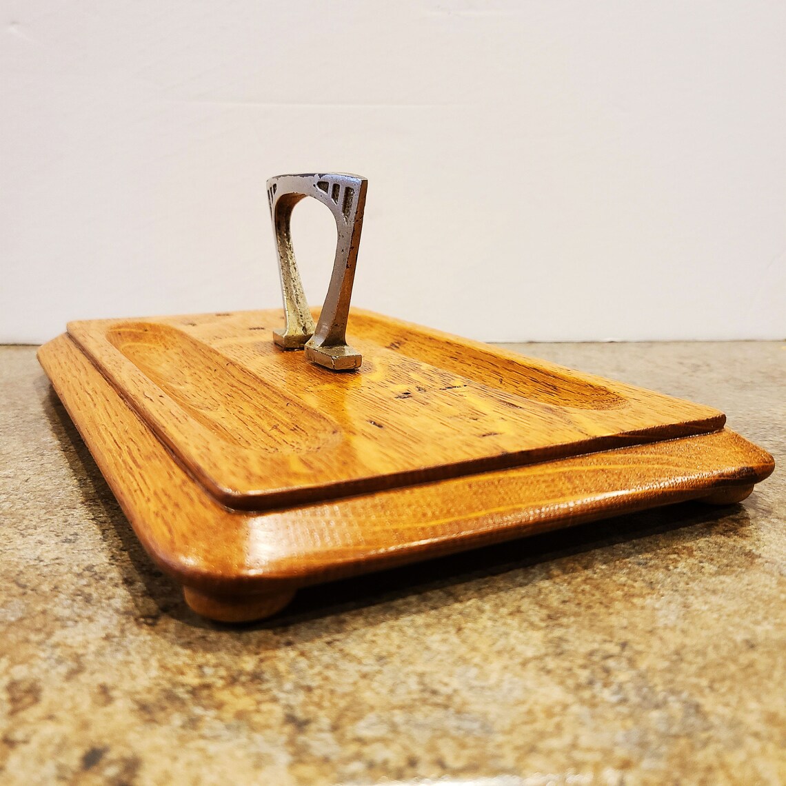 Antique Wooden Oak Ink Pot Stand With Two Pen Holders and - Etsy