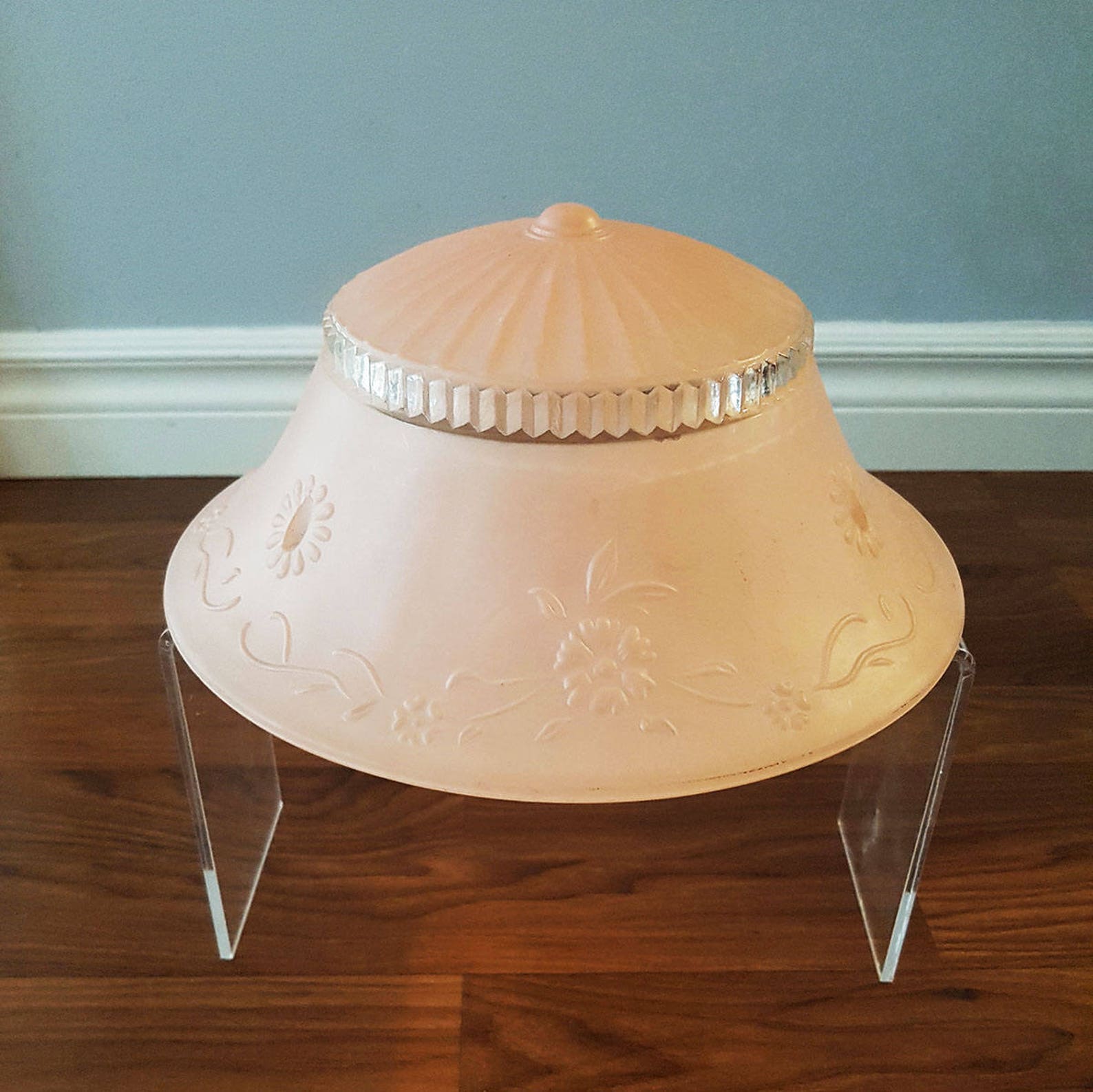 Vintage Pink Glass Ceiling Light Shade Chandelier Art Deco - Etsy