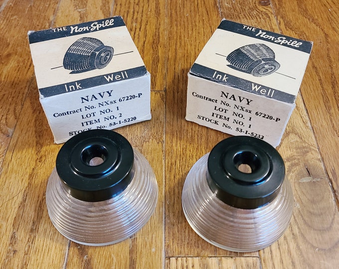 Pair of 1940s Navy-issue Non Spill Ink Wells, Made in USA, WW2 Era ...