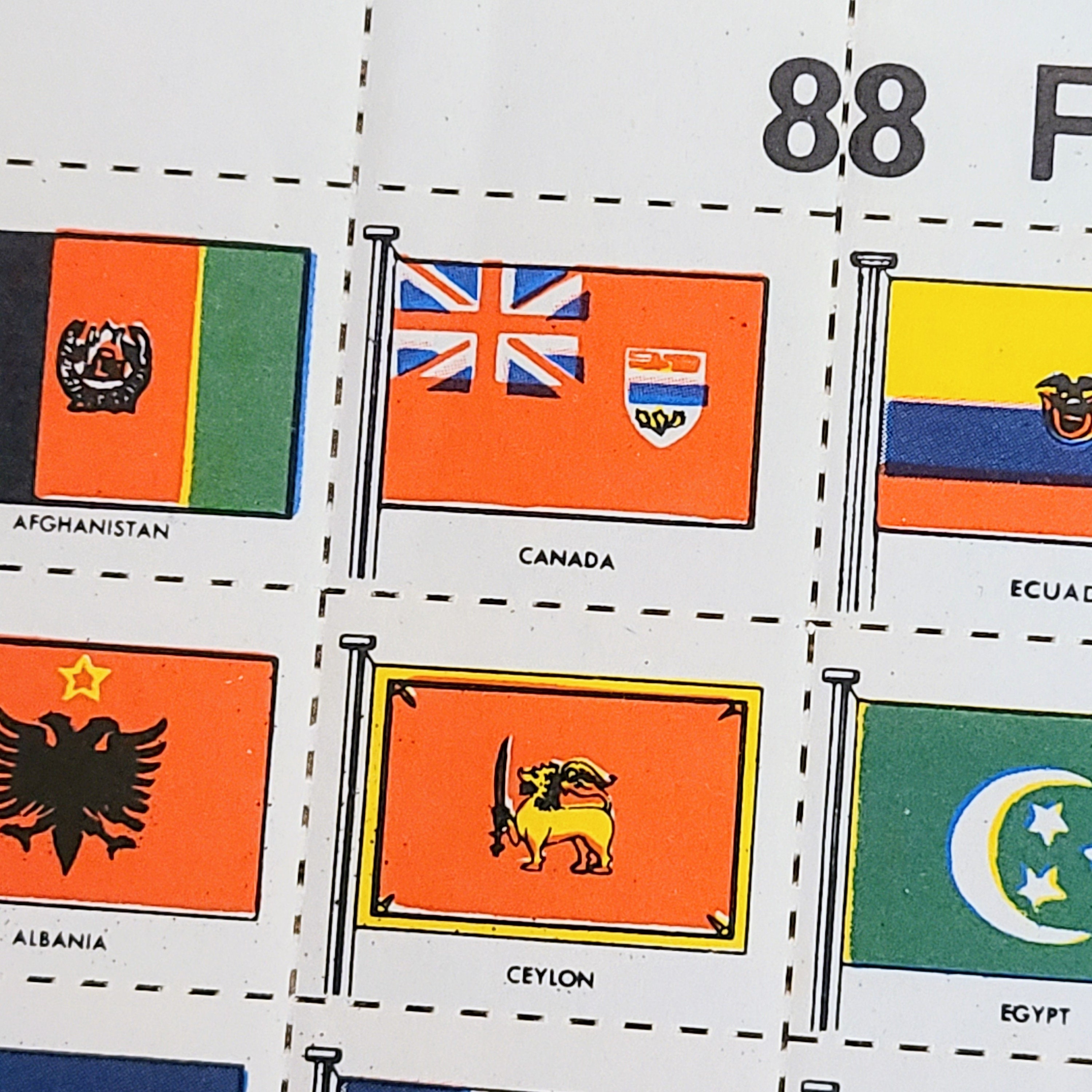 88 Flags of the World Stamp Sheet Circa 1949-59 Printed in - Etsy