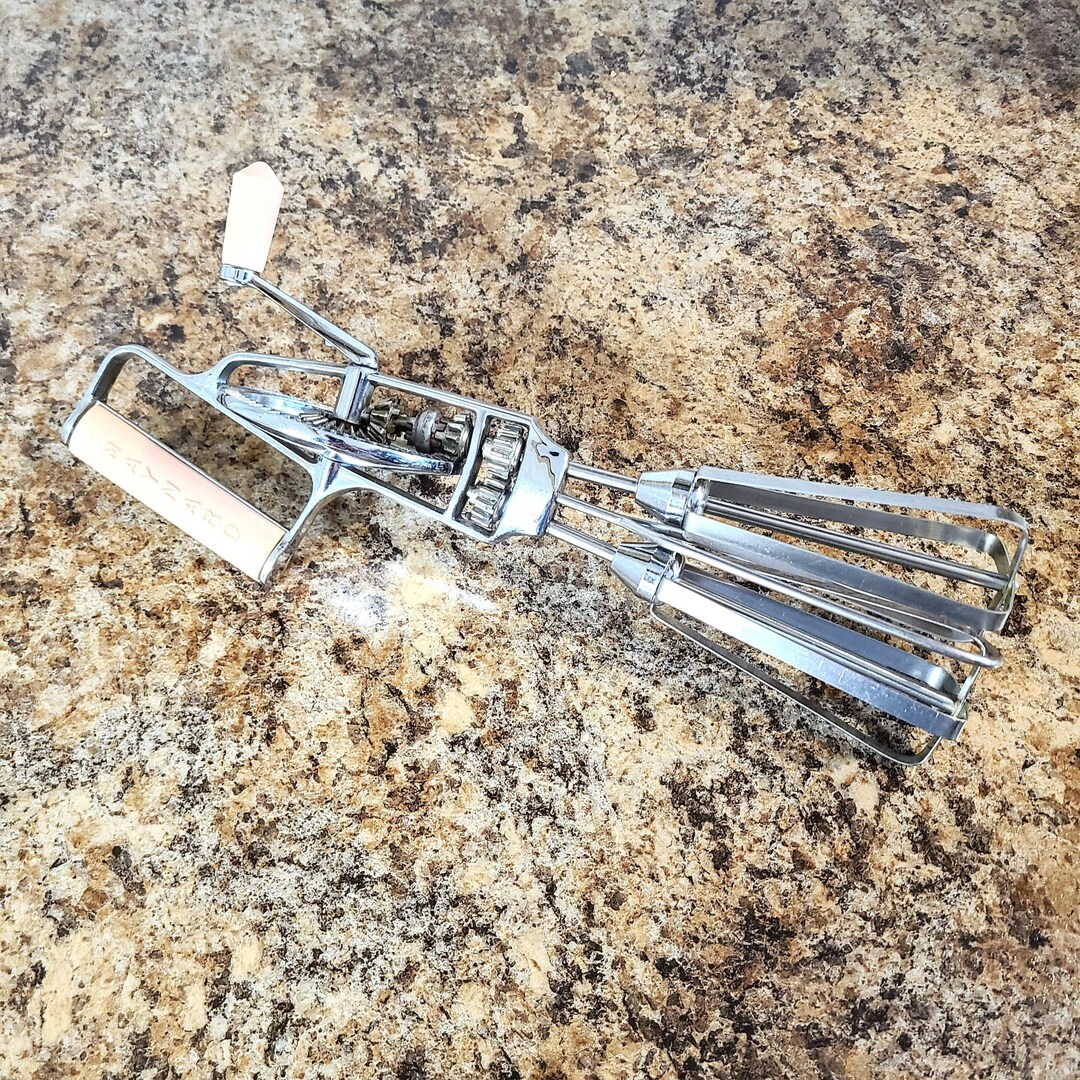 1930s Maynard Mixer, Solid Metal With Dual Blades, Pink Handles, Manual ...