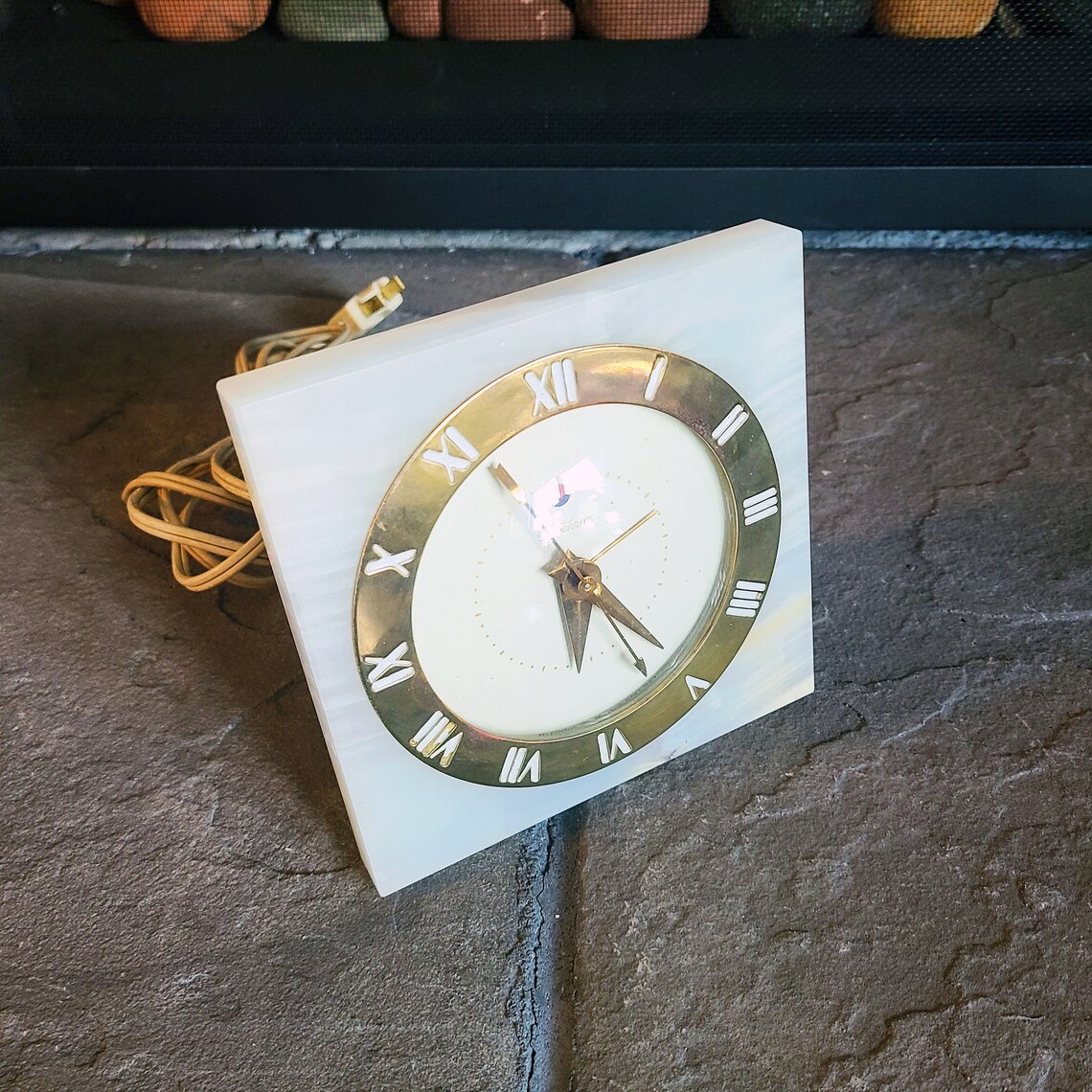 Vintage 40s Telechron Electric Clock Model 7H57 Onyx/marble - Etsy