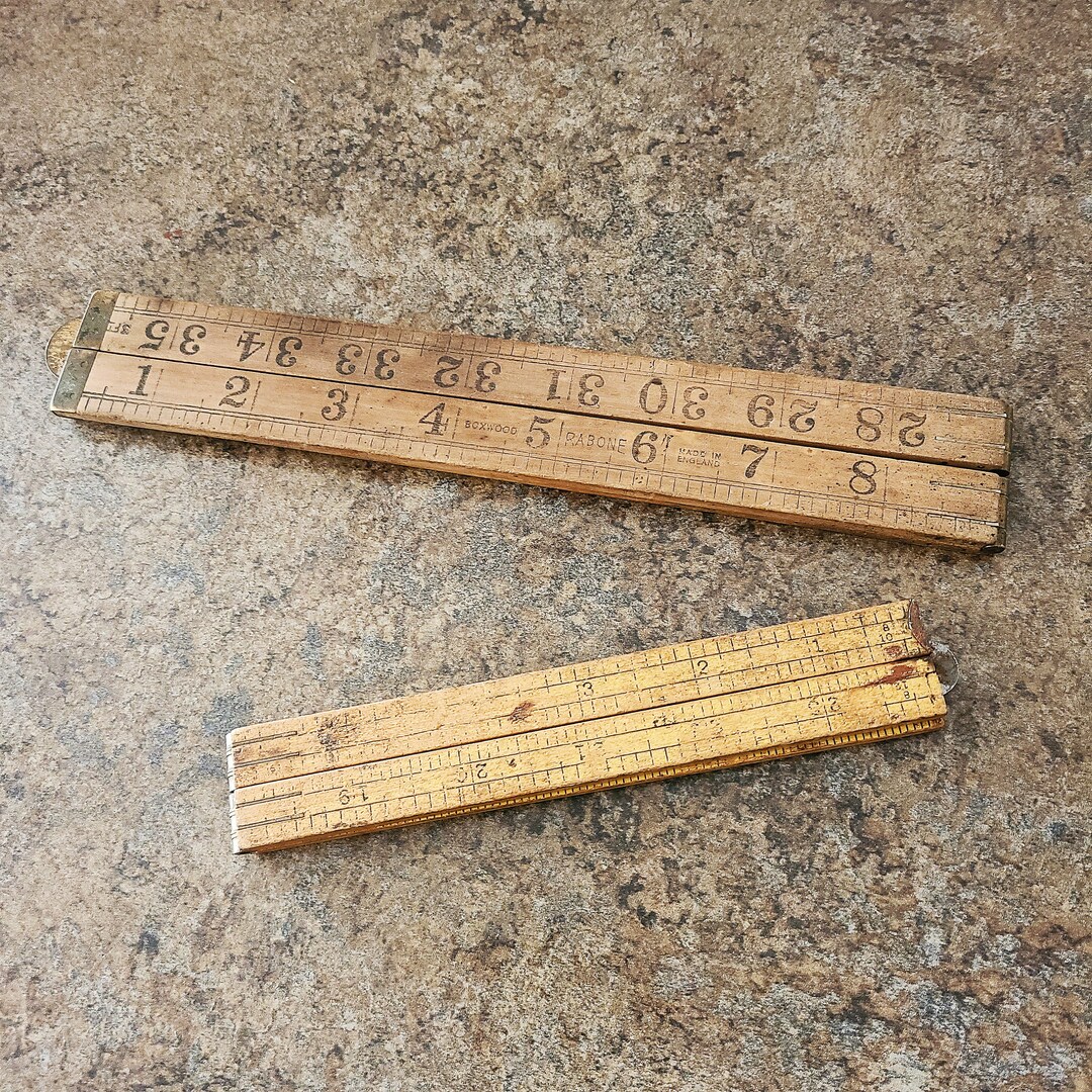 1930s Pair of Rustic 4-fold Boxwood Rulers, Rabone & Stanley Rules - Etsy