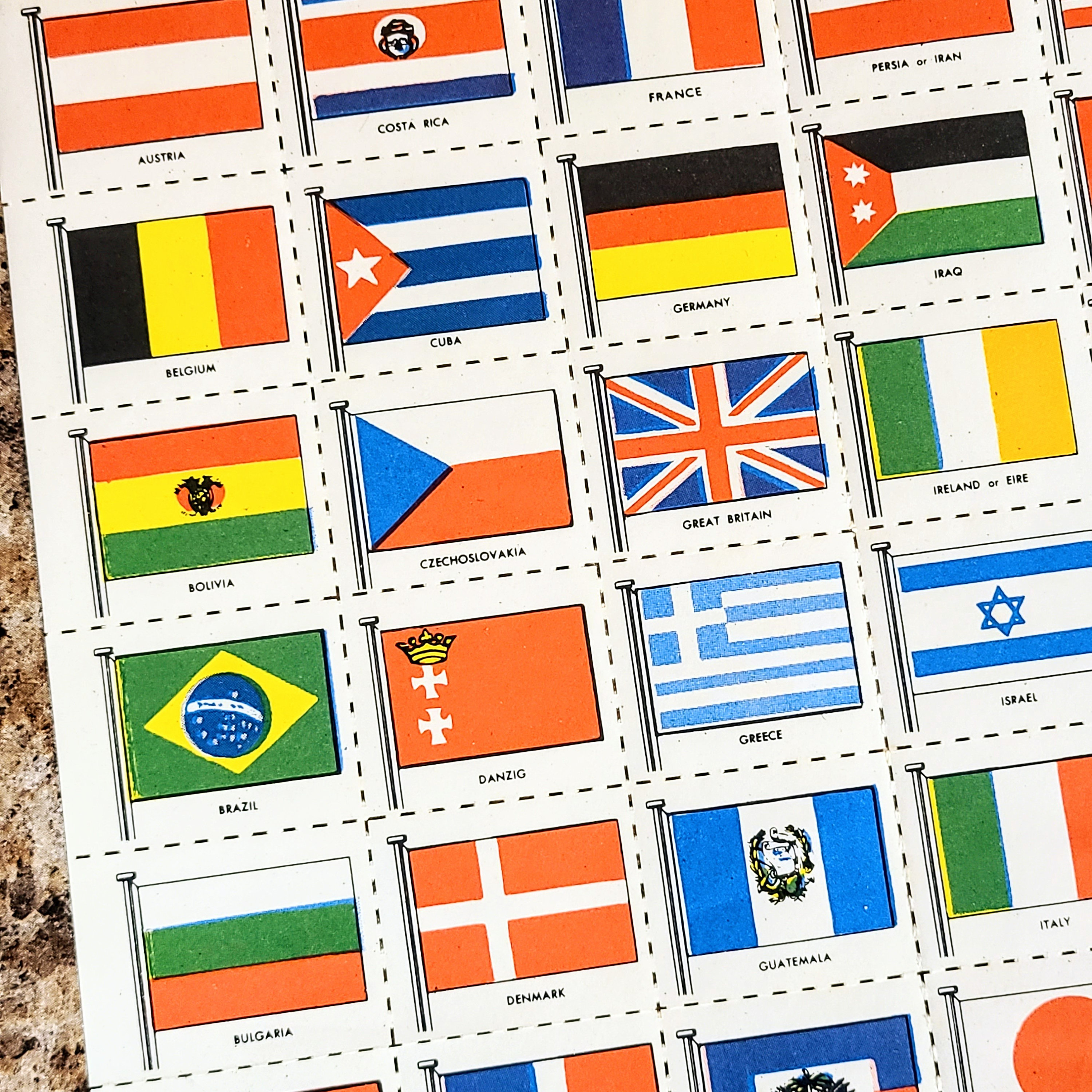 88 Flags of the World Stamp Sheet Circa 1949-59 Printed in - Etsy