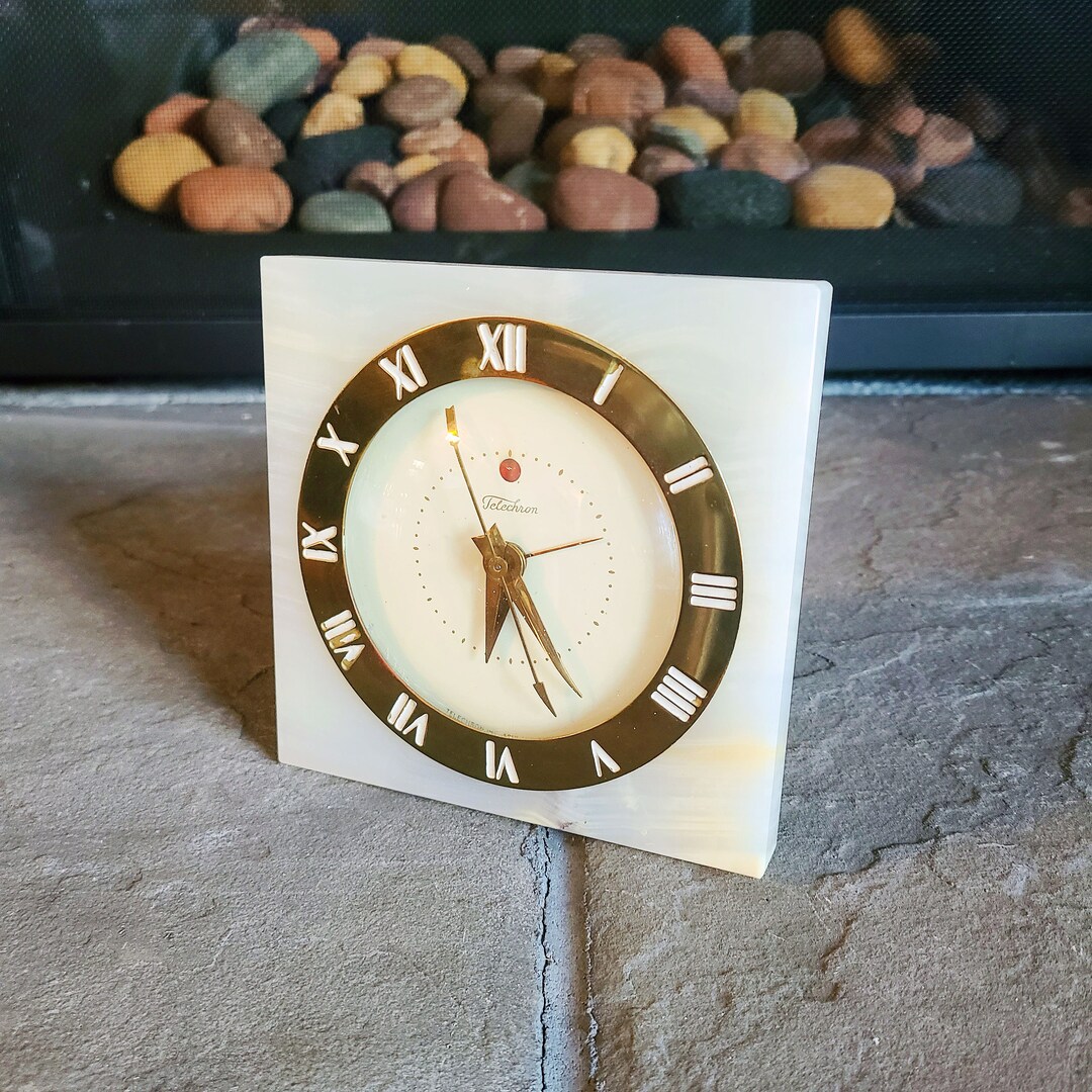 Vintage 40s Telechron Electric Clock Model 7H57 Onyx/marble - Etsy