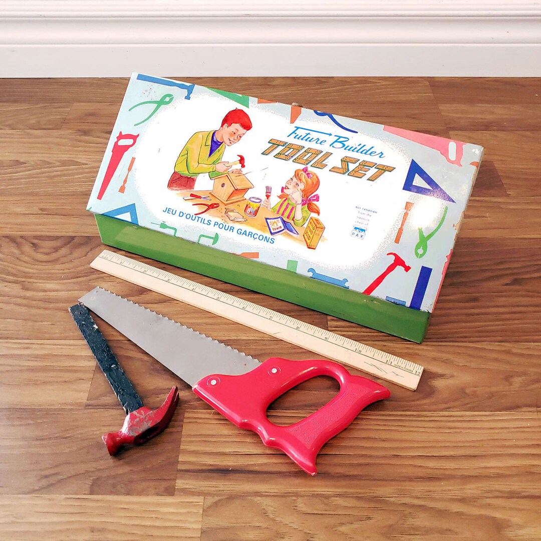 Vintage 1950s Future Builder Tool Set, Tin Litho Box, No 177, Made in ...