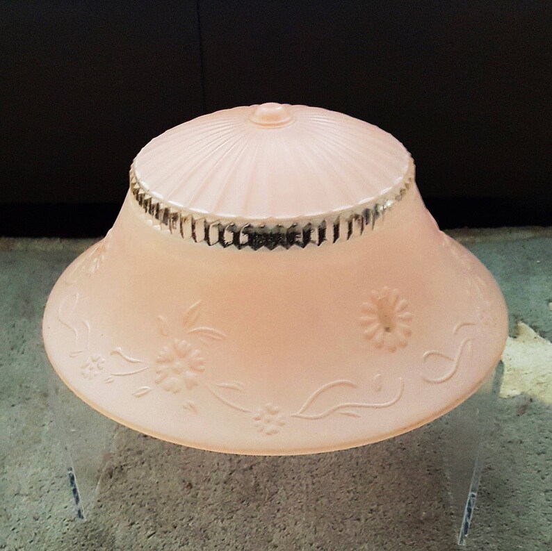 Vintage Pink Glass Ceiling Light Shade Chandelier Art Deco - Etsy
