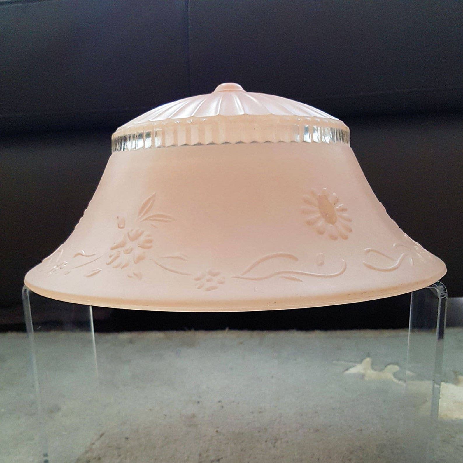 Vintage Pink Glass Ceiling Light Shade Chandelier Art Deco | Etsy