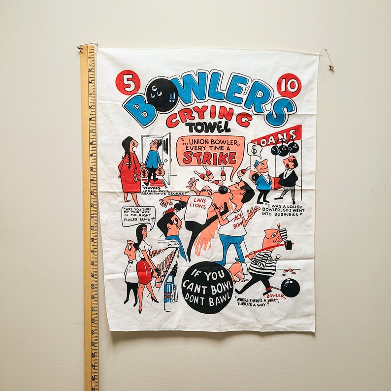 Vintage Bowlers Crying Towel Bowler's Gag Gift Bowling - Etsy