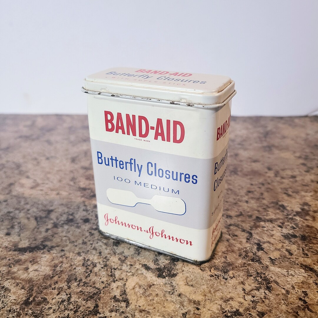 1960s Band-aid Butterfly Closures Litho Tin, 100 Medium, Johnson ...