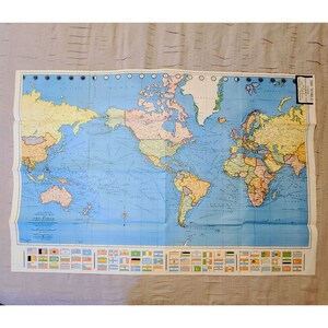 1950s Colorprint General Map of the World 9455 Giant Map - Etsy