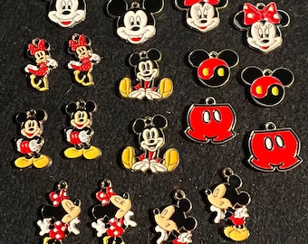 Mickey and Minnie Mouse Charms - Etsy