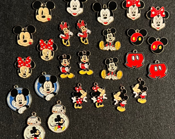Mickey and Minnie Mouse Charms - Etsy
