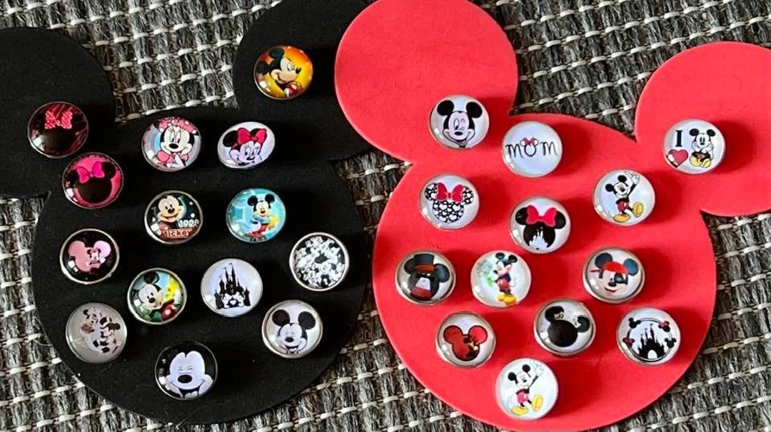 Mickey and Minnie Mouse Snap Charms - Etsy