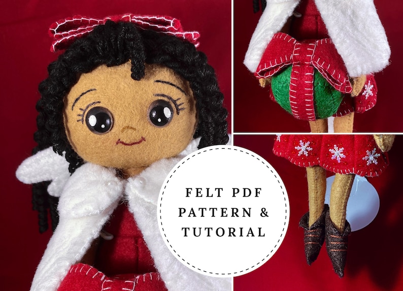 Felt Christmas Angel Doll Pattern PDF - Joy - Instructions Included ...
